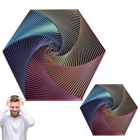 2pcs Fractal Hexagon Fidget Toy Fractal Fidget Hexagon 3d Printed Hexagon Fidget Toy Spiral Cone