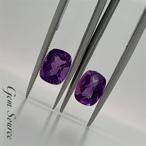 Amethyst Cushion Cut Pair 286ct Gem Source