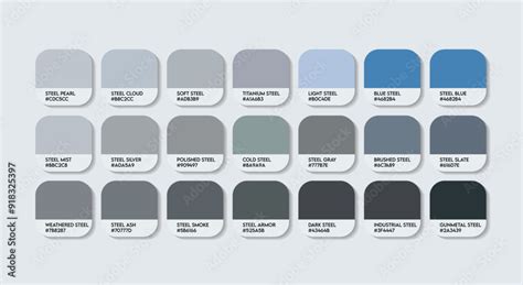 Steel Gray Color Palette Steel Gray Color Guide Palette With Color