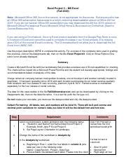 Fall 2020 Excel Project 3 Instructions Pdf Excel Project 3 MS Excel Fall 2020 Note