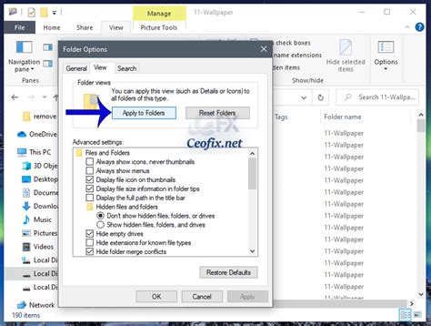 Add Columns To All Fold­ers In Win­dows 10 File Explorer