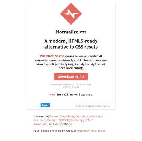 github mostfa99 normalize simple page that will display link for normalize css to download it
