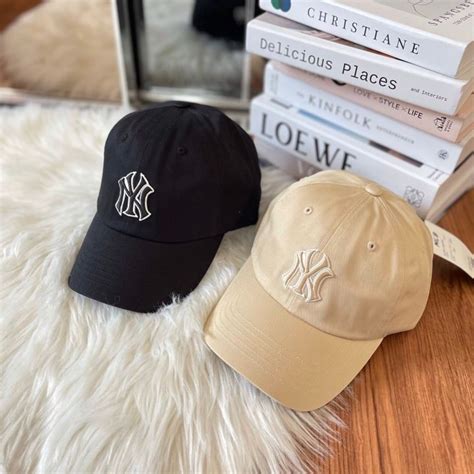 🖤💛แท้ 💯💛🖤 หมวก Mlb Basic Unstructured Ball Cap หมวก สีดำ สีเบจ Code