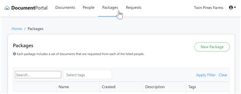 create a package document portal llc