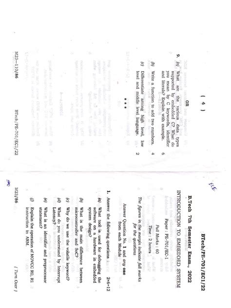 Pe 701 Ec 1 Introduction To Embedded System 1 Pdf