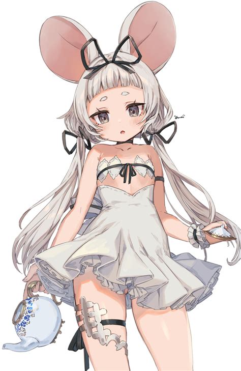 Safebooru 1girl Animal Ears Bangs Bare Shoulders Blunt Bangs Blush