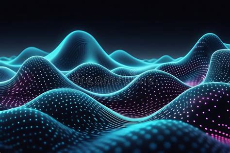 3d Abstract Waves Big Data Visualization Pulsating And Floating Waves