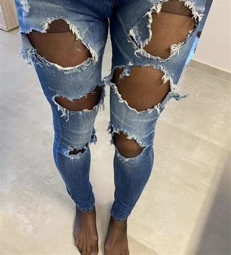 Black Ripped Jeans Ripped Jeans With Frayed Bottom Blue Ripped Jeans