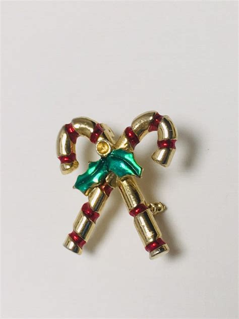 Candy Cane Candy Cane Pin Candy Cane Jewelry Candy Canes With Holly