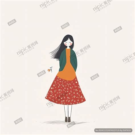 Ai创作图扁平插画少女 穿红衣的女孩插画 女孩背影女孩插画 扁平风卡通女孩 文艺小女孩插画 扁平女孩素材 轻松好心情的女孩插画 扁平风女孩 背影女孩女孩插画 森系人物插画 扁平插画人物春装