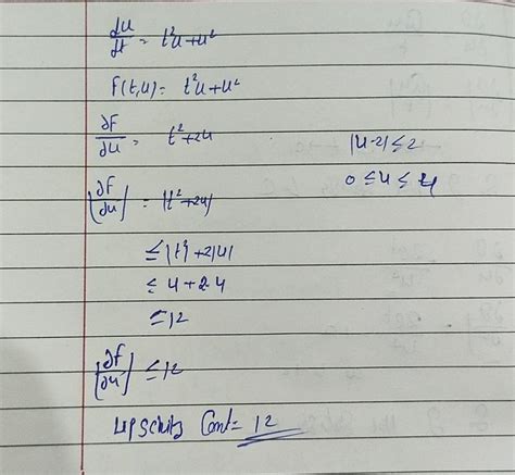 O1he Value Of Lipschitz Constant Of Initial Value Problemutu U Uo