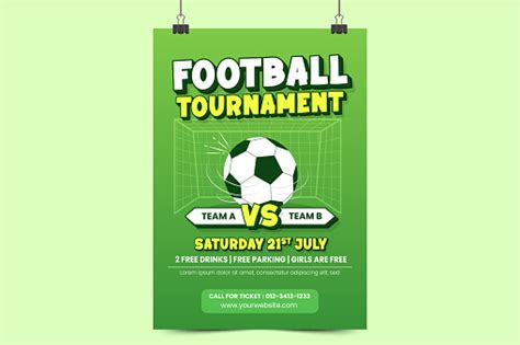 축구 토너먼트 스포츠 이벤트 포스터 또는 전단지 디자인 템플릿 간단하고 우아한 디자인 Championship에 대한 스톡 벡터