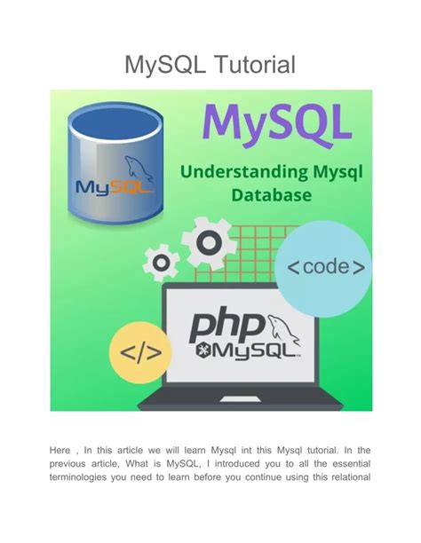 Ppt Mysql Tutorial Powerpoint Presentation Free Download Id10013959