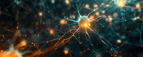 Neural Network Concept Abstract Visualization Of Neurons And Synapses