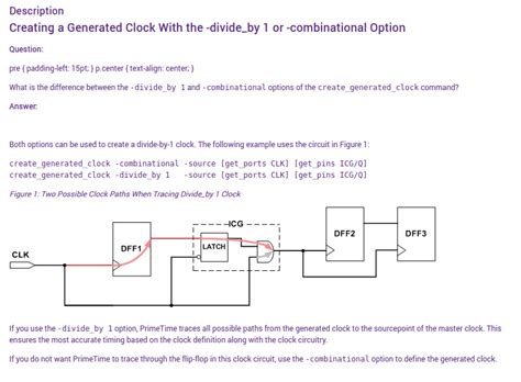 Use Case For Creategeneratedclock Combinational Rchipdesign