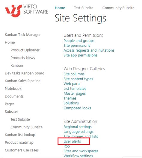 how to set up sharepoint alerts and sharepoint alerts for groups