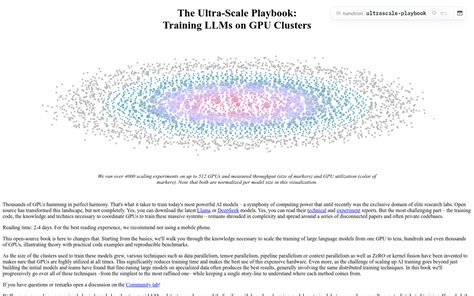 The Ultra Scale Playbook使用入口地址 Ai模型最新工具和软件app下载