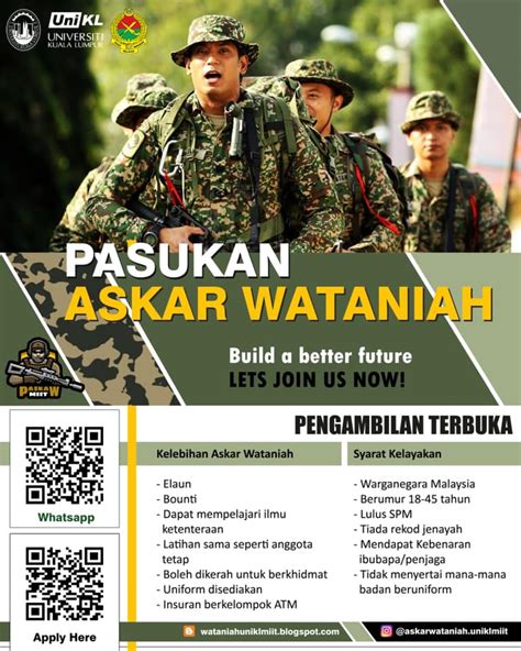 Jom Masuk Tentera Pengambilan Anggota Askar Wataniah 2021 Universiti