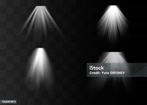 빛과 마법의 반짝임의 광선과 노란색 특수 효과를 강조 표시 선레이 글로우 투명 벡터 라이트 효과 세트 가득 찬에 대한 스톡 벡터 아트 및 기타 이미지 Istock