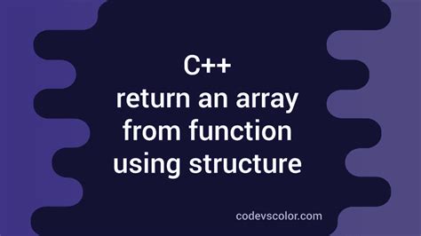 C Program To Return An Array From A Function Using A Structure Codevscolor