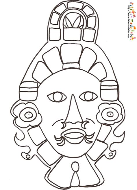 Coloriage Masque Inca T Te Modeler