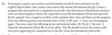 Solved If Necessary Create A New Project Named Introductory