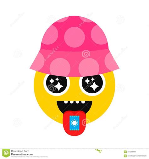 Lsd Acid Mark On Tongue Vector Modern Stock Vector Illustration Of