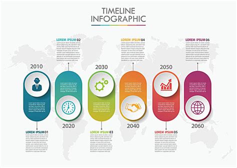 Abstract Background Template With Timeline Infographic Icons For Visualizing Business Data