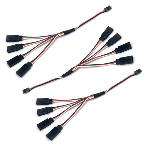 5pcs Jr Y Connector Servo Extension Cable 3 Pin Jr Plug Splitters 1 Male To 4