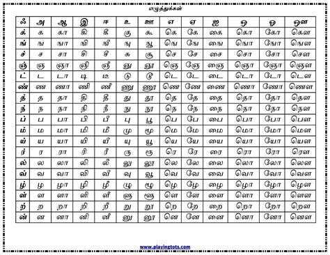 Tamil Letter Printable Tracing Worksheets Preschool Coloring