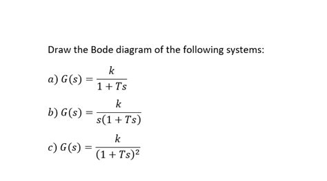 Solved Draw The Bode Diagram Of The Following Systems A Chegg Com
