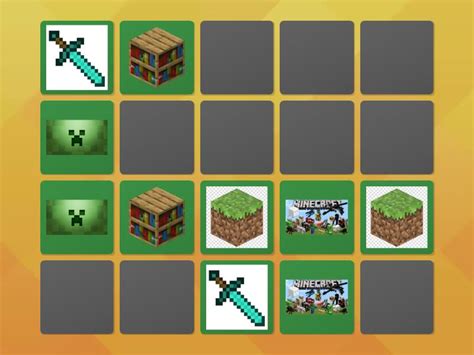 Memory Minecraft Matching Pairs Memory Minecraft Matching Pairs