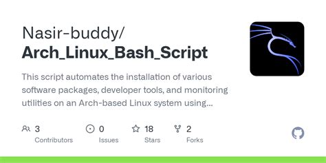 GitHub Nasir Buddy Arch Linux Bash Script