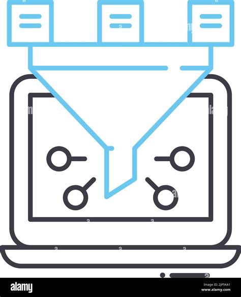 Data Filtering Line Icon Outline Symbol Vector Illustration Concept