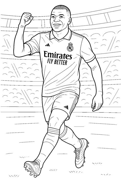 Mbappé Para Colorear E Imprimir Gratis Dibujos De Fútbol