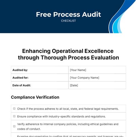 Process Audit Checklist Template Edit Online And Download Example