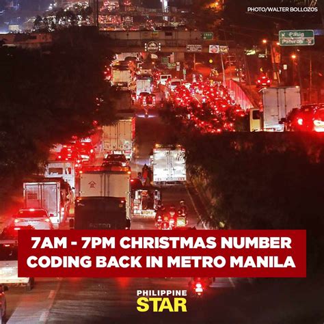 Philippine Star The Number Coding Scheme Imposed On
