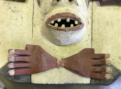 Yupik Yupik Native American Alaska Carved Polychrome Wood Anthropomorphic Mask For Sale At