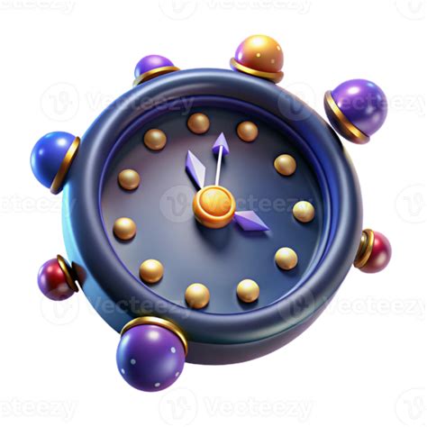 Whimsical 3d Clock Timekeeping Design 56088070 Png