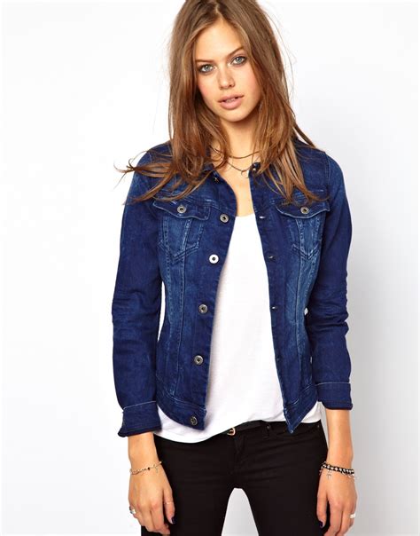 Just Female Slim Fit Denim Jacket In Blue Lyst