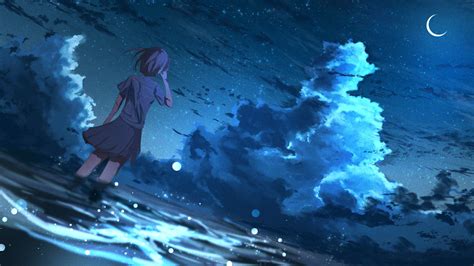 1920x1080xpk5x Resolution Anime Girl In Half Moon Night 4k 1080p Laptop
