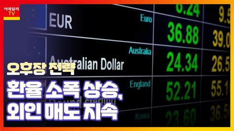 환율 소폭 하락에도 외인 매도 지속오후장 전략 20220919 Youtube
