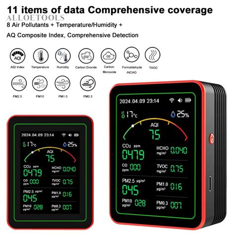 Tuya Wifi 15 In 1 Indoor Air Quality Monitor Multifunctional Clock Co2 Detector [alloetools Ph