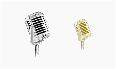 Premium Vector Vintage Microphone Hand Drawn Engraving Style Vector Illustration Scratch Board