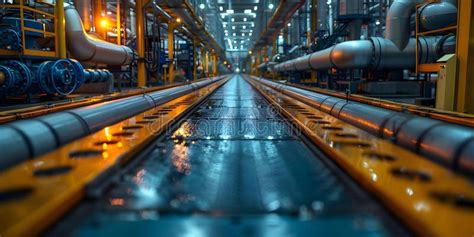 Automated Pipe System Enhances Efficiency In Futuristic Factory Production Concept Factory
