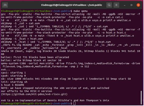 OS xv6 설치 및 간단한 쉘 프로그램 구현 설계1