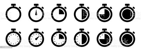 Timers Icon Set Countdown Timer Symbol Timer Stopwatch Collection Stock Vector Stock