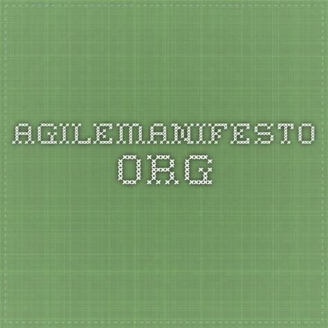 Manifesto For Agile Software Development Agile Software Development