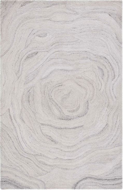 Abstract Hand Tufted Light Grey And Beige 3 X 5 Small Rectangle Rugs