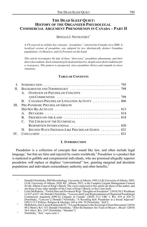 Pdf The Dead Sleep Quiet History Of The Organized Pseudolegal Commercial Argument Phenomenon